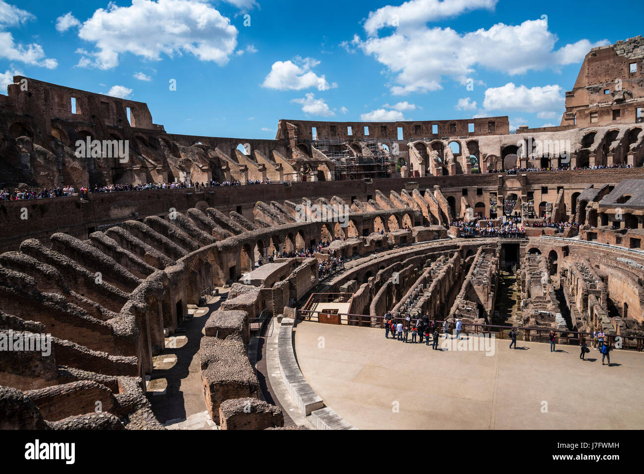 The Interior of the Colosseum with part of the floor of the arena now ...