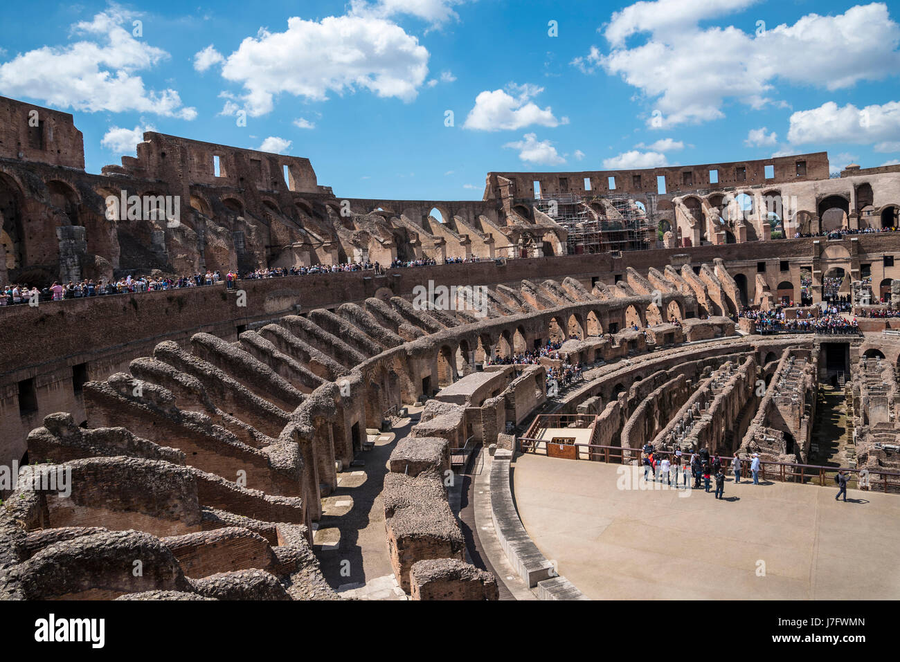 The Interior of the Colosseum with part of the floor of the arena now ...