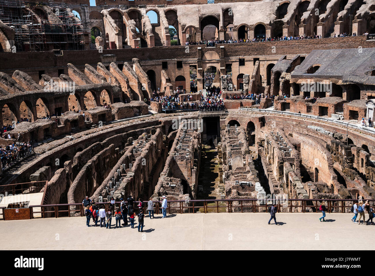 The Interior of the Colosseum with part of the floor of the arena now ...