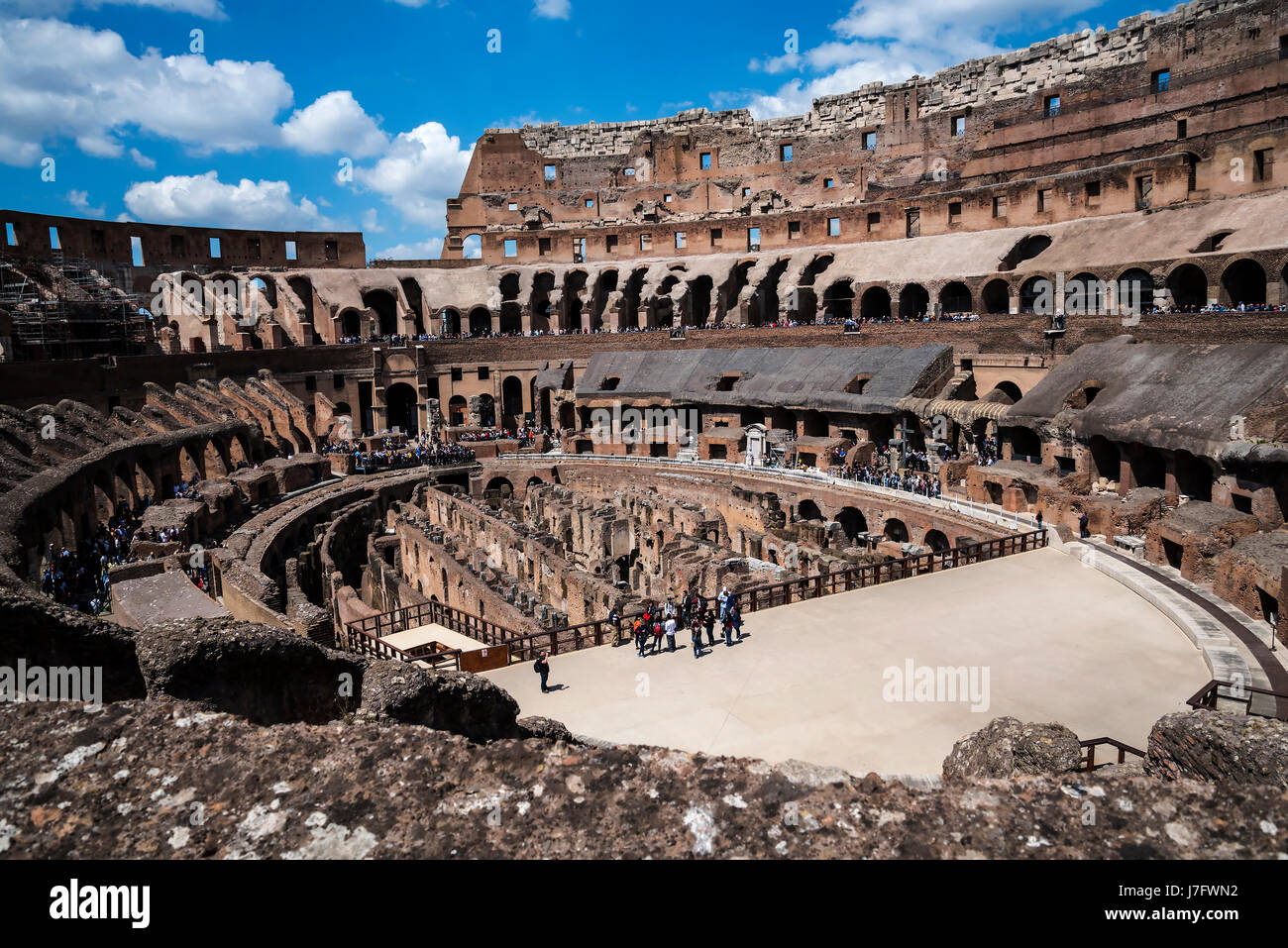 The Interior of the Colosseum with part of the floor of the arena now ...