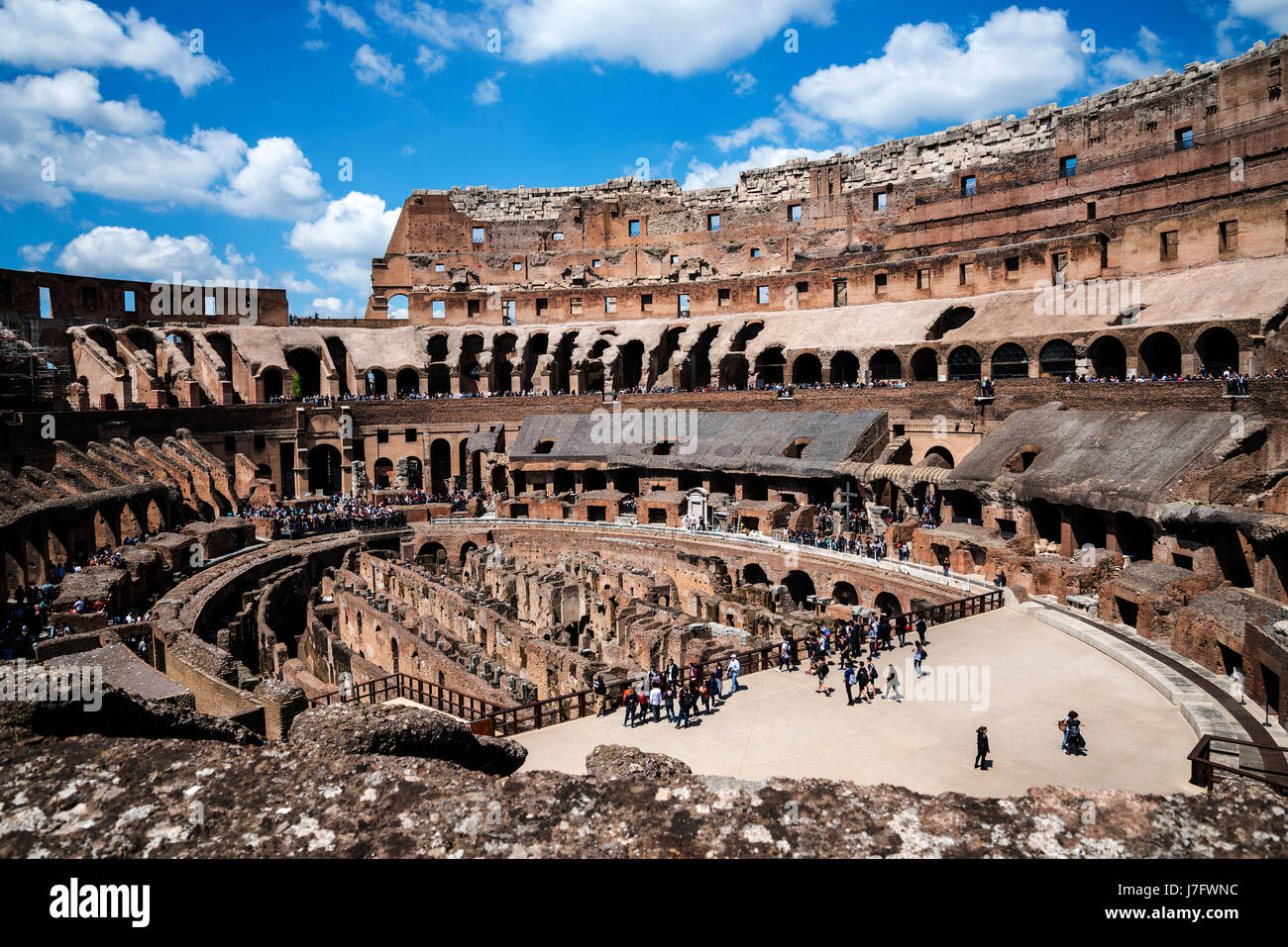 The Interior of the Colosseum with part of the floor of the arena now ...