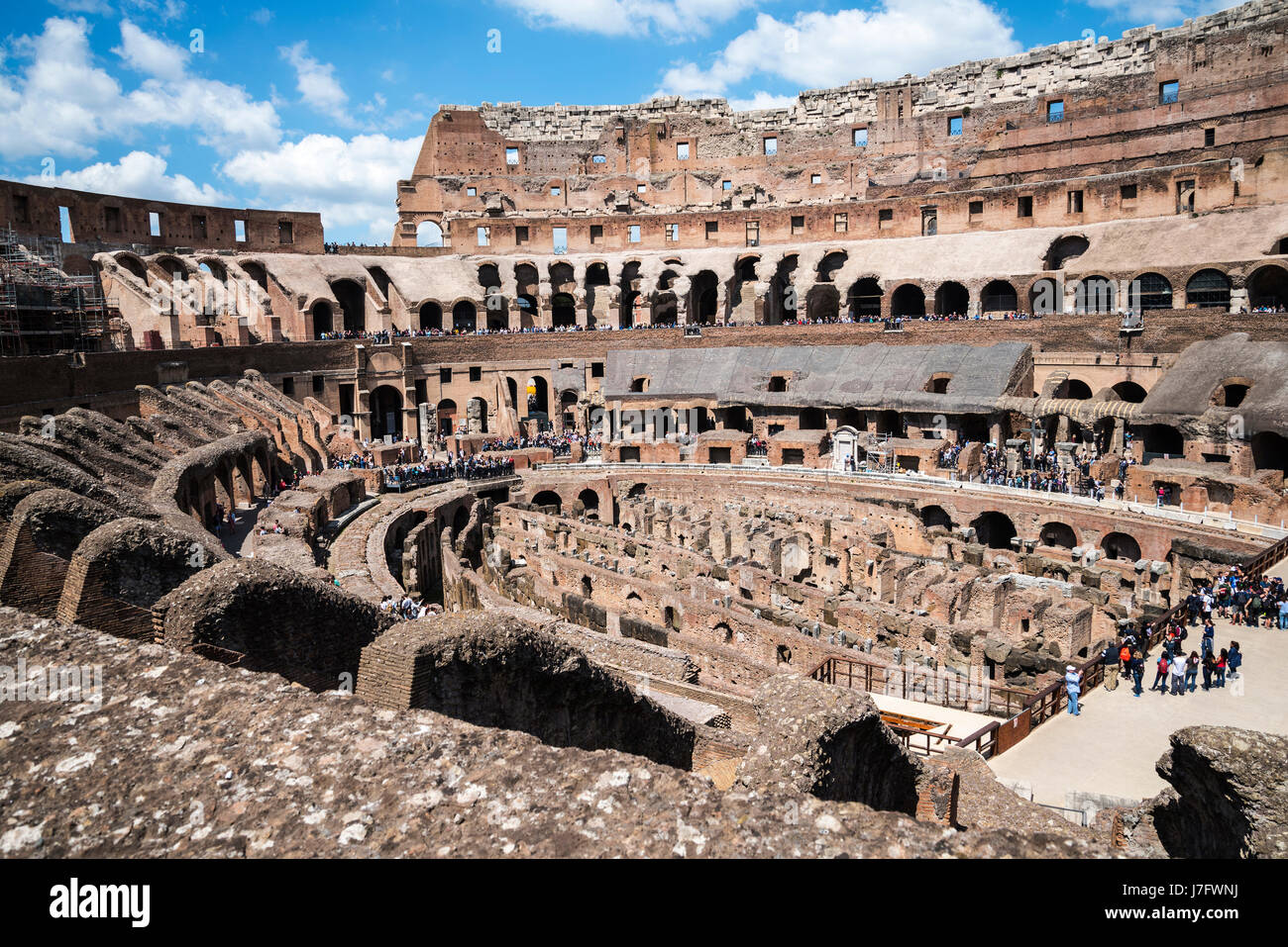 The Interior of the Colosseum with part of the floor of the arena now ...