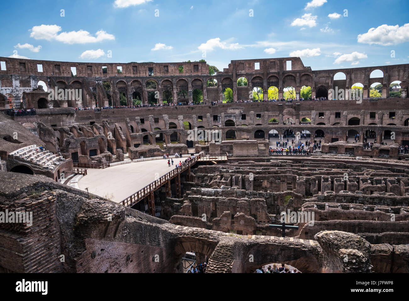 The Interior of the Colosseum with part of the floor of the arena now ...