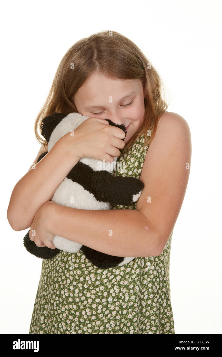 isolated female teen bear person cuddle teddy teenager kid love in love ...