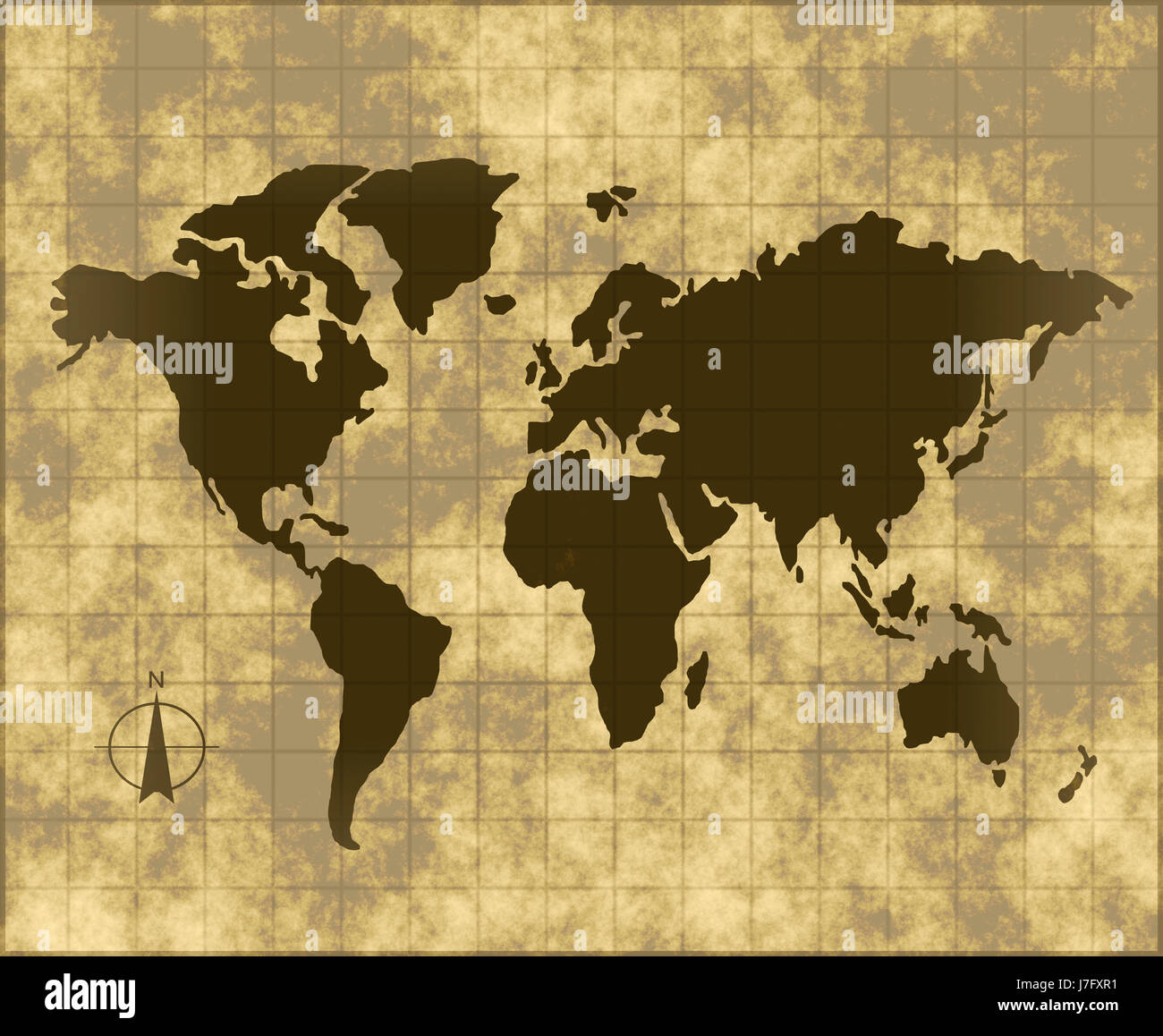 navigation illustration places countries worn old-fashioned outdated ...