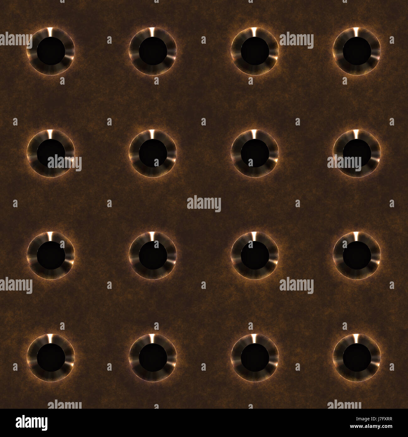 brown brownish brunette rough illustration metal surface copper holes ...