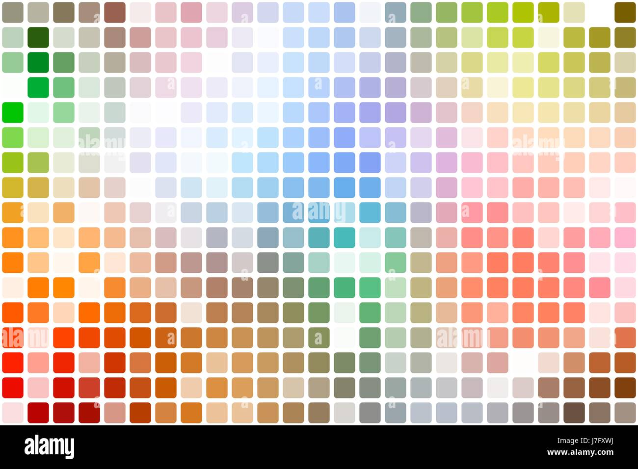 Rainbow colors occasional opacity vector square tiles mosaic over white ...