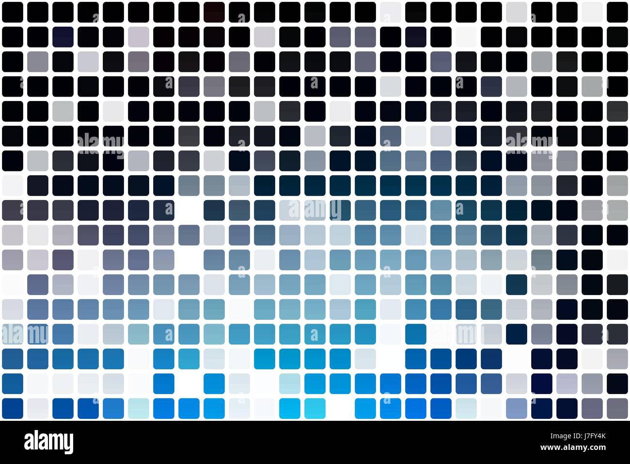 Deep and pale blue occasional opacity vector square tiles mosaic over ...