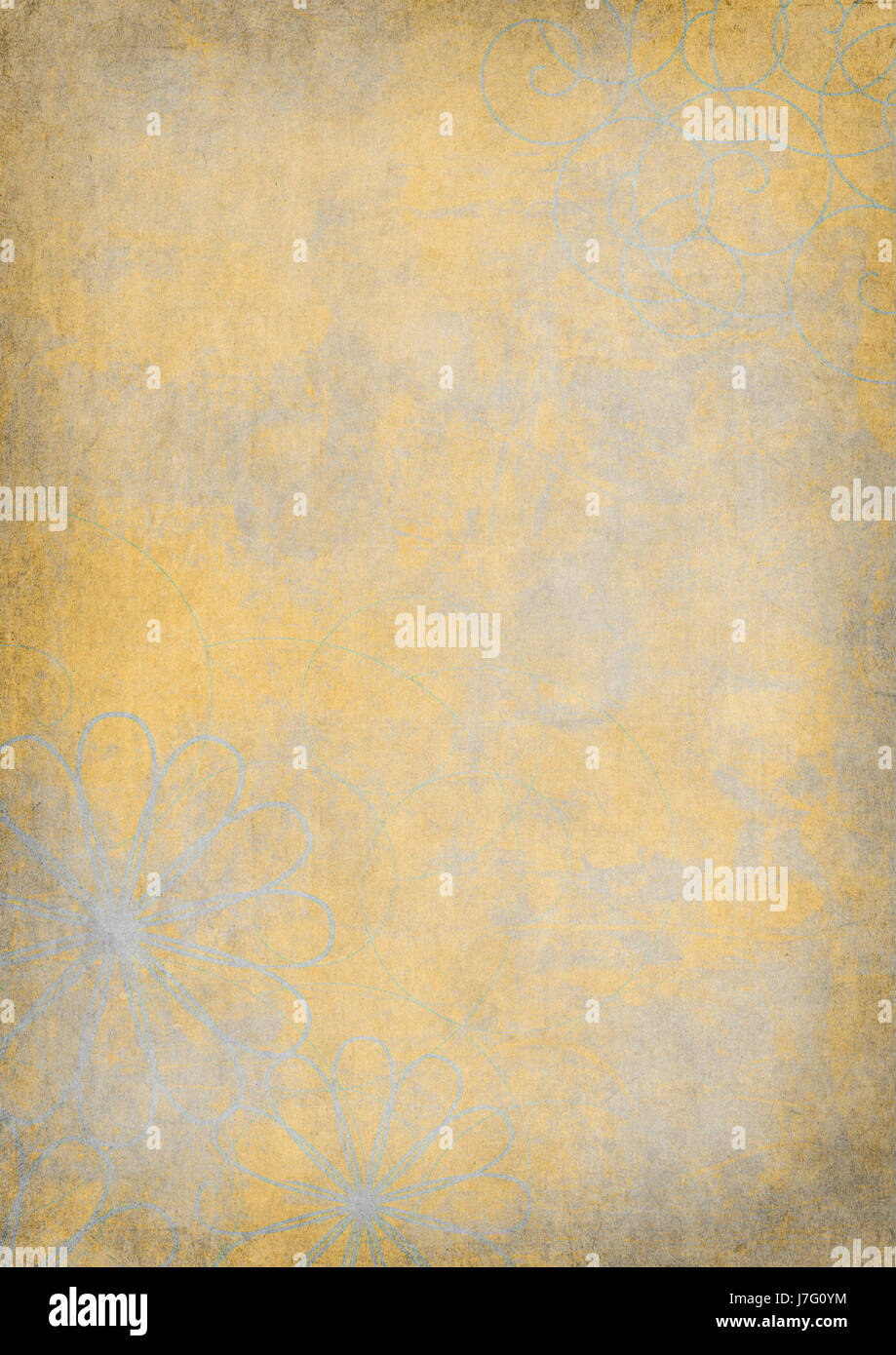old parchment flower pattern Stock Photo - Alamy