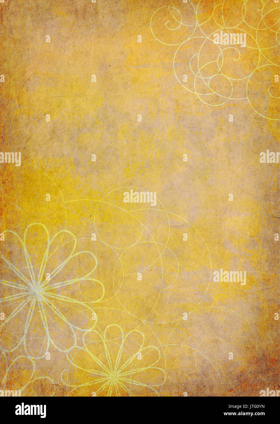 old parchment flower pattern Stock Photo - Alamy