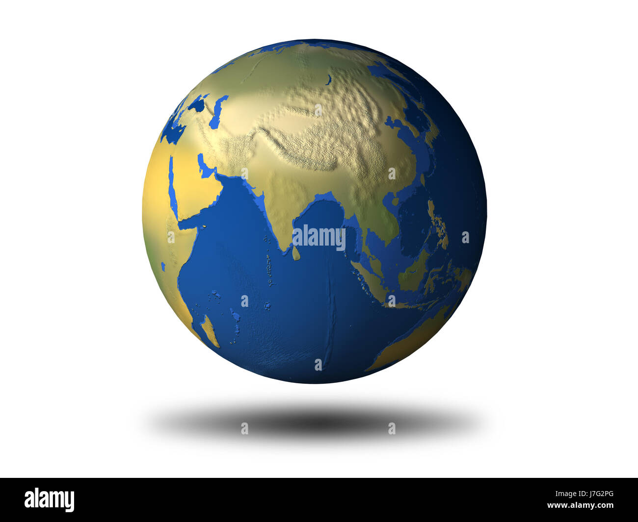3d earth with relief - asia Stock Photo - Alamy