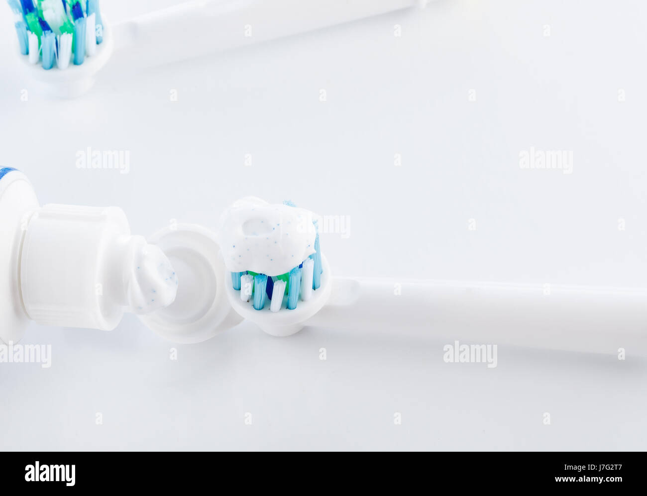 Oral hygiene accessory isolated on white background, toothpaste ...