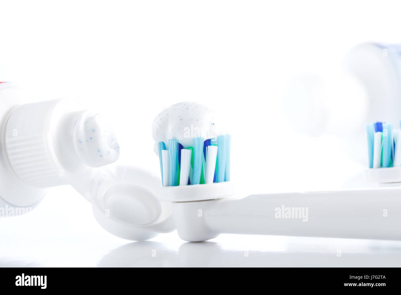 Oral hygiene accessory isolated on white background, toothpaste ...