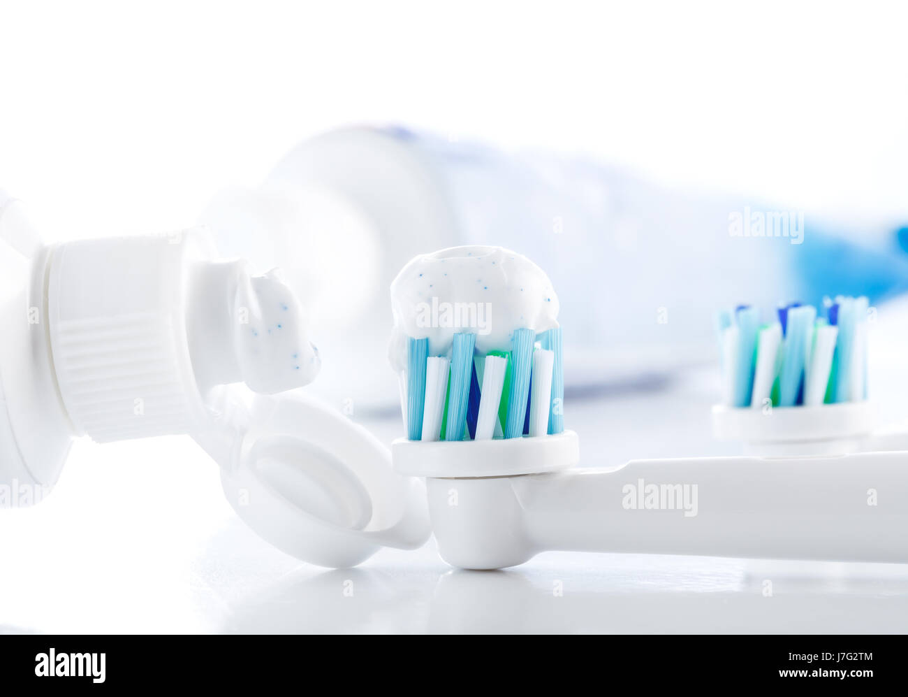 Oral hygiene accessory isolated on white background, toothpaste ...