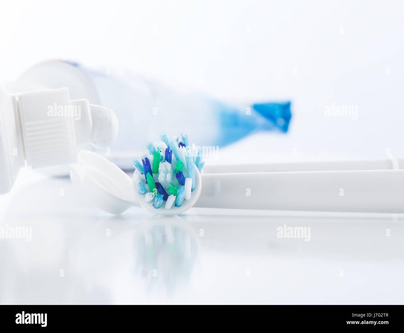 Oral hygiene accessory isolated on white background, toothpaste ...