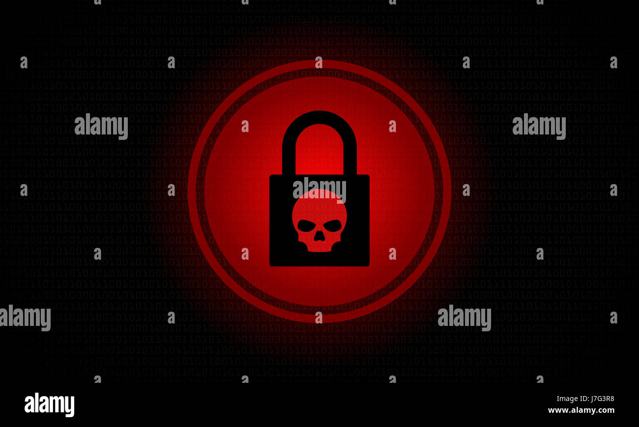 Ransomware alert computer screen stock illustration Stock Photo - Alamy