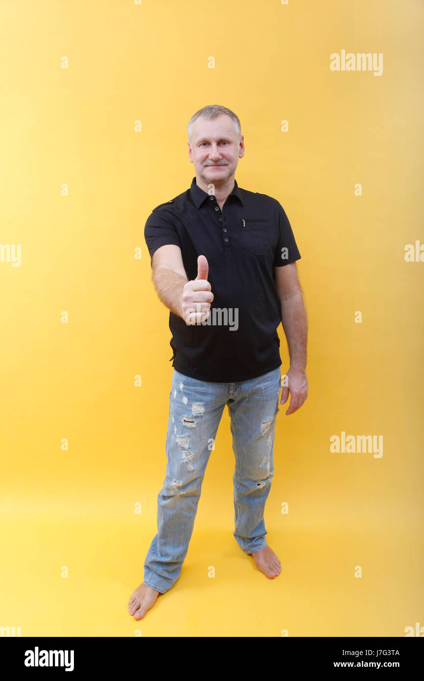 ok keep up stand man thumbs thumb sign signal laugh laughs laughing ...