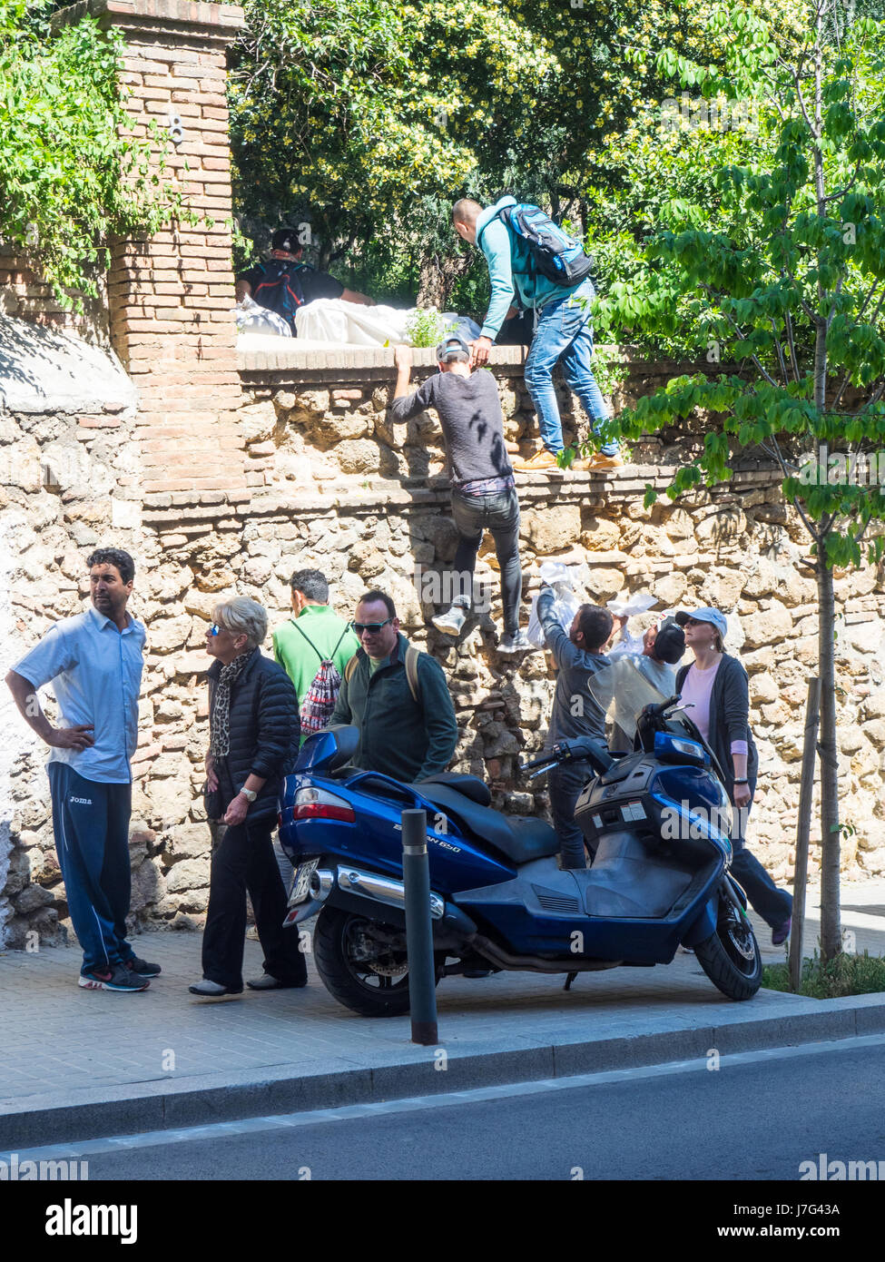 Man scaling climbing wall hi-res stock photography and images - Alamy