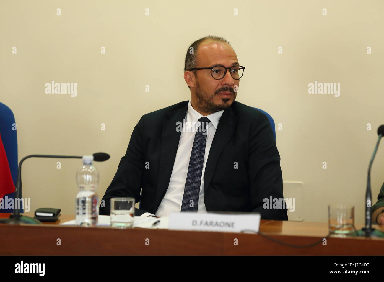 Davide Faraone, Undersecretary of Health during the Press conference at ...