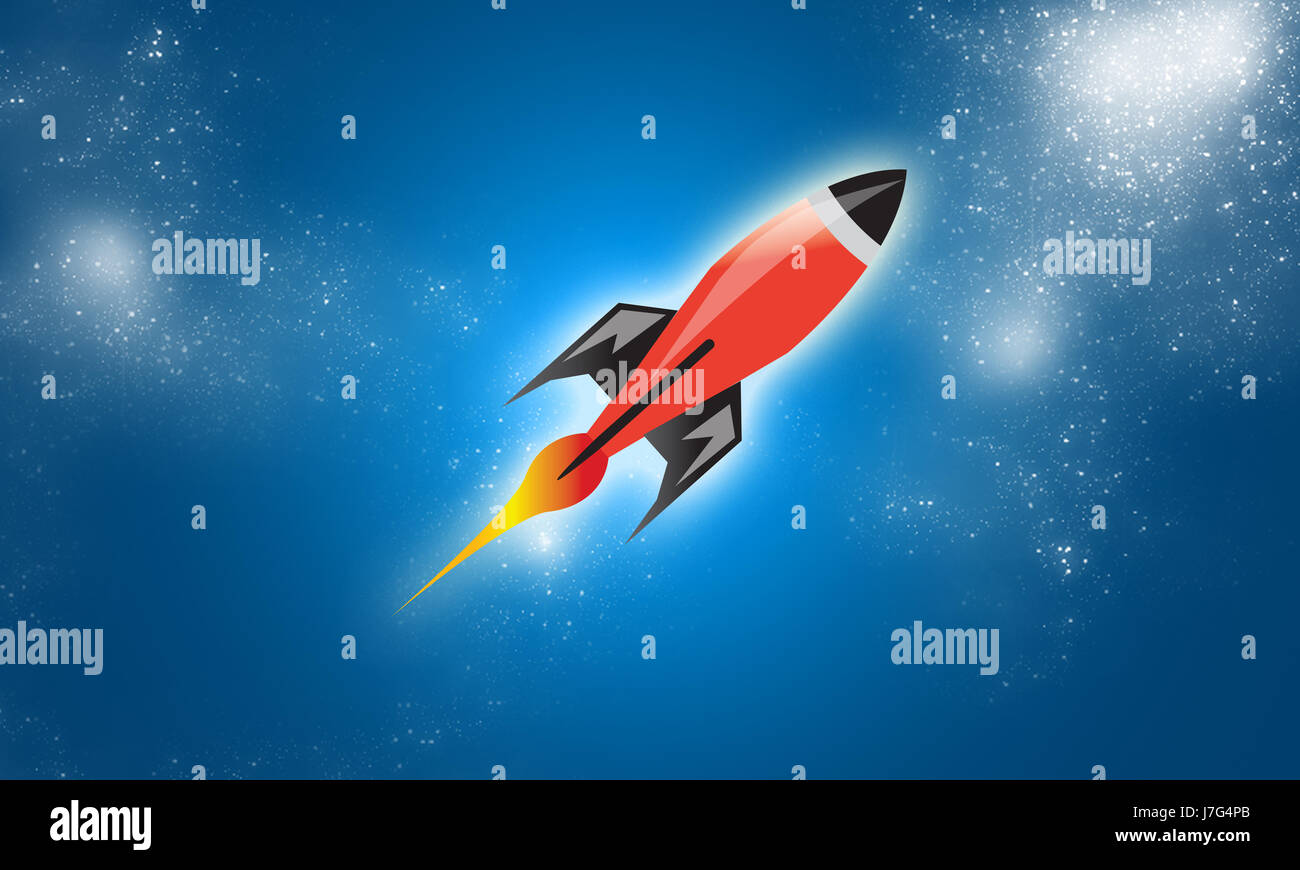 space illustration glossy rocket stars asterisks arm weapon model ...
