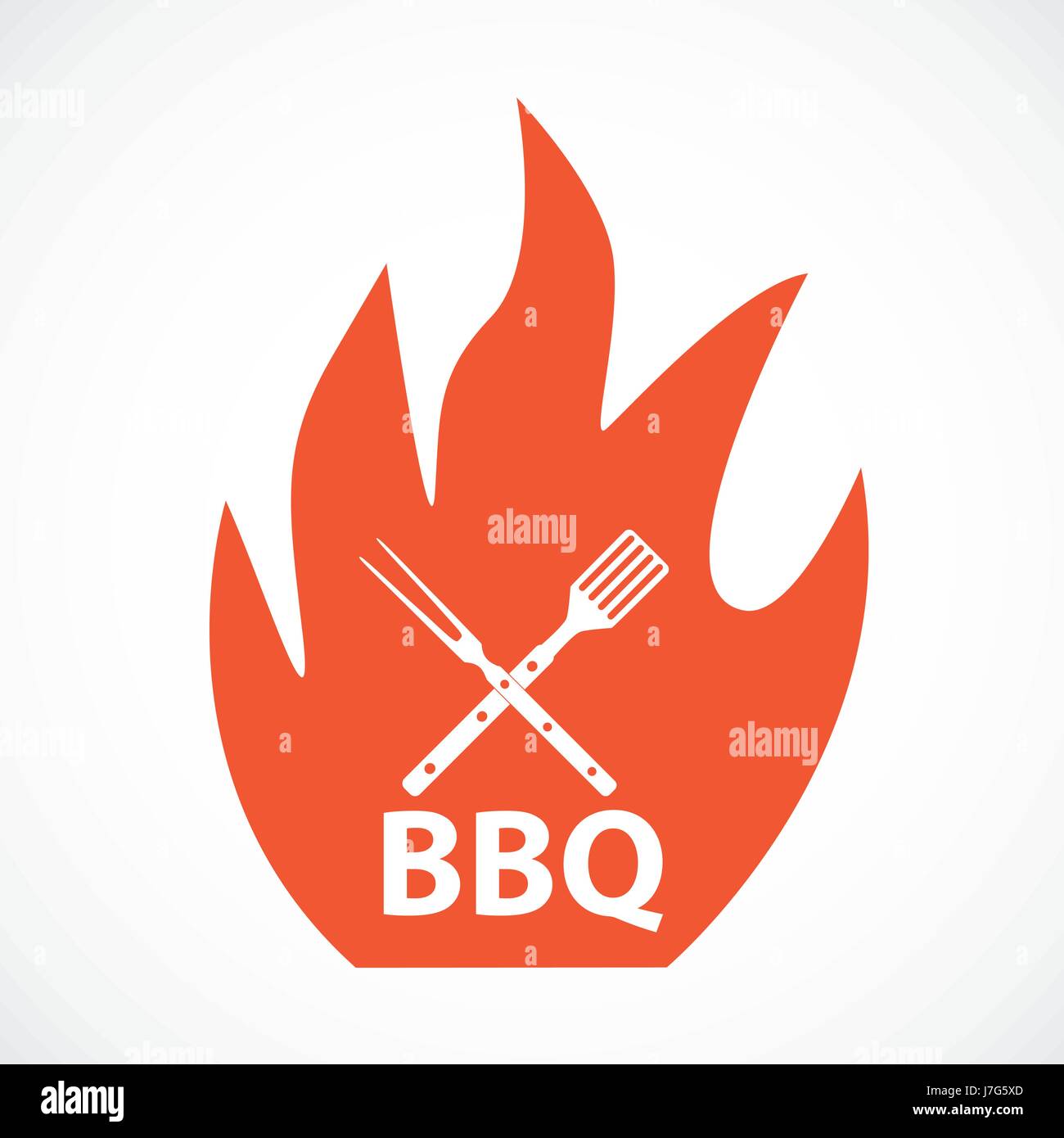 BBQ Icon with Grill Tools. Vector Illustration Stock Vector Image & Art ...