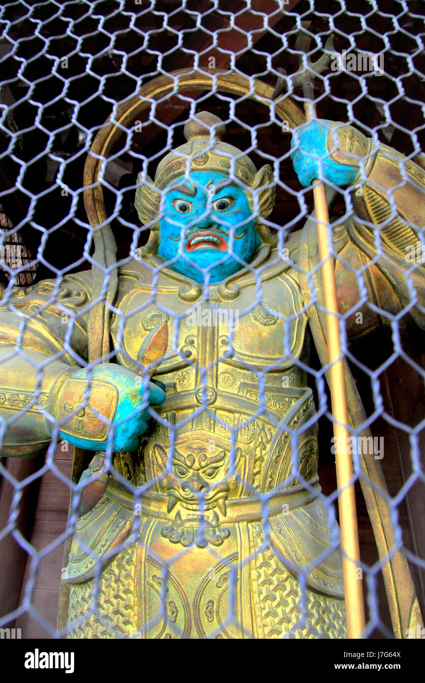 Sculpture of Jikokuten, One of Four Heavenly Kings at Shitennou-mon ...
