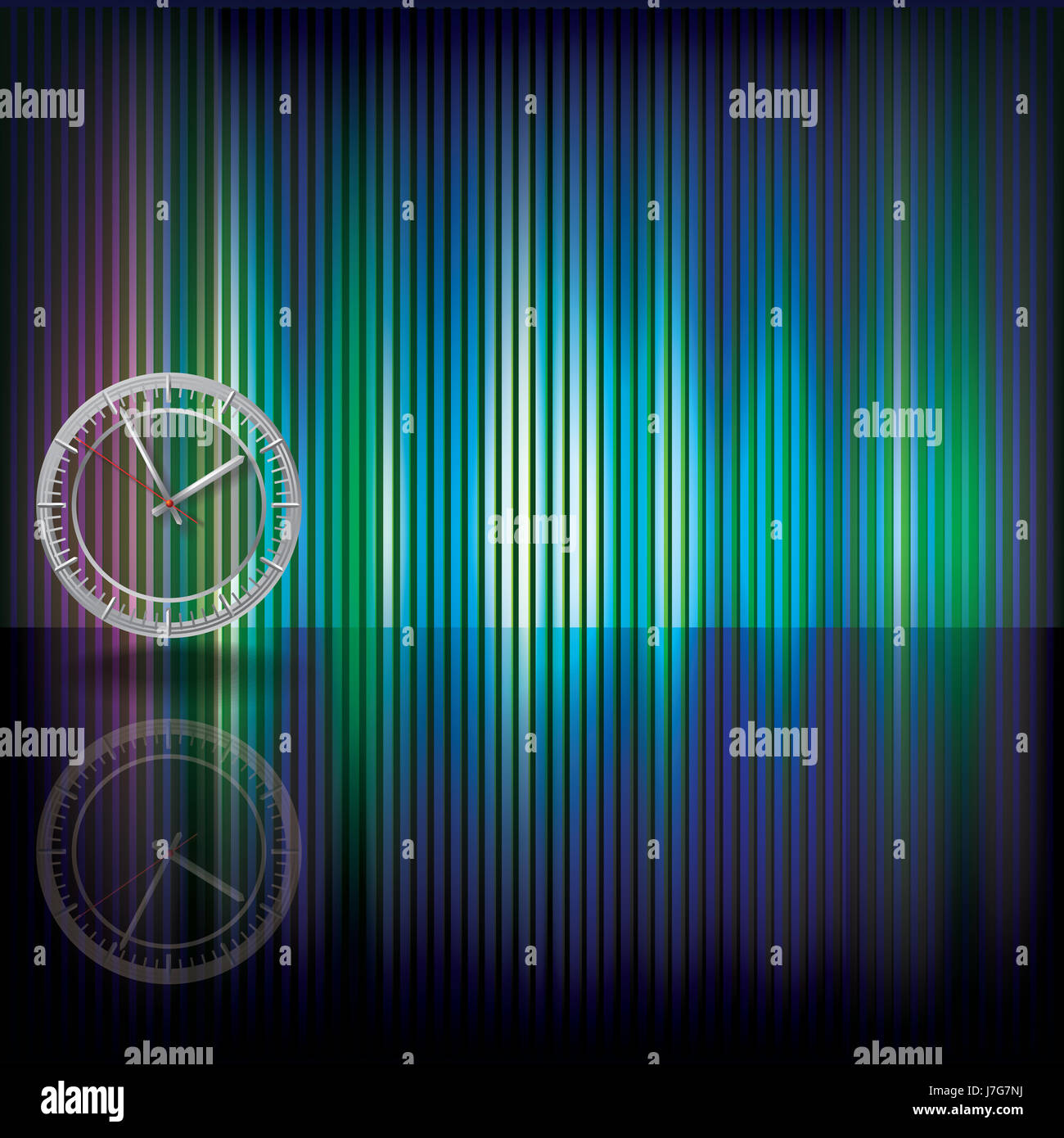 reflection clock illustration square abstract nobody star backdrop ...