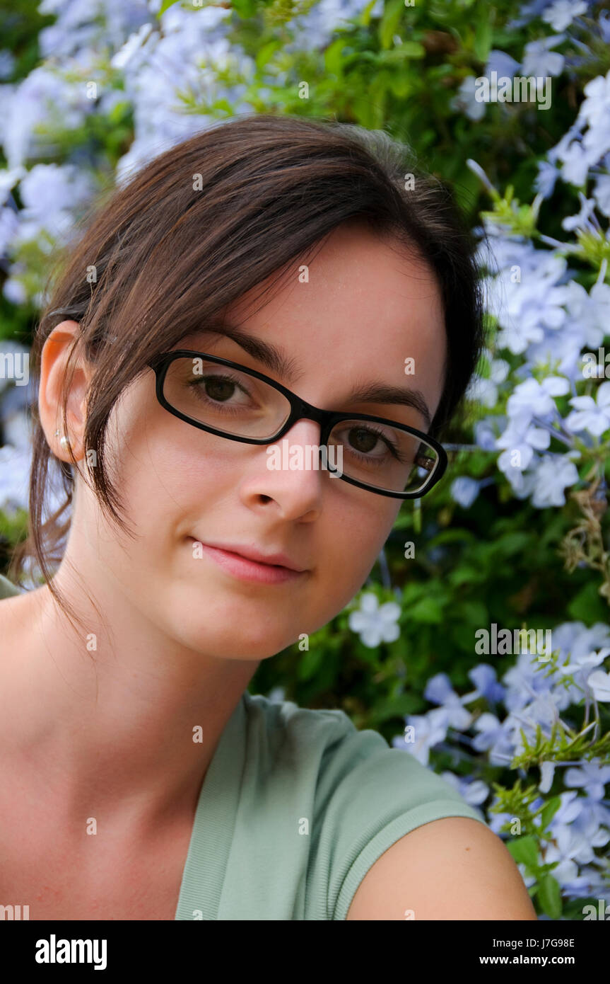 woman face portrait spectacles glasses eyeglasses young younger girl ...