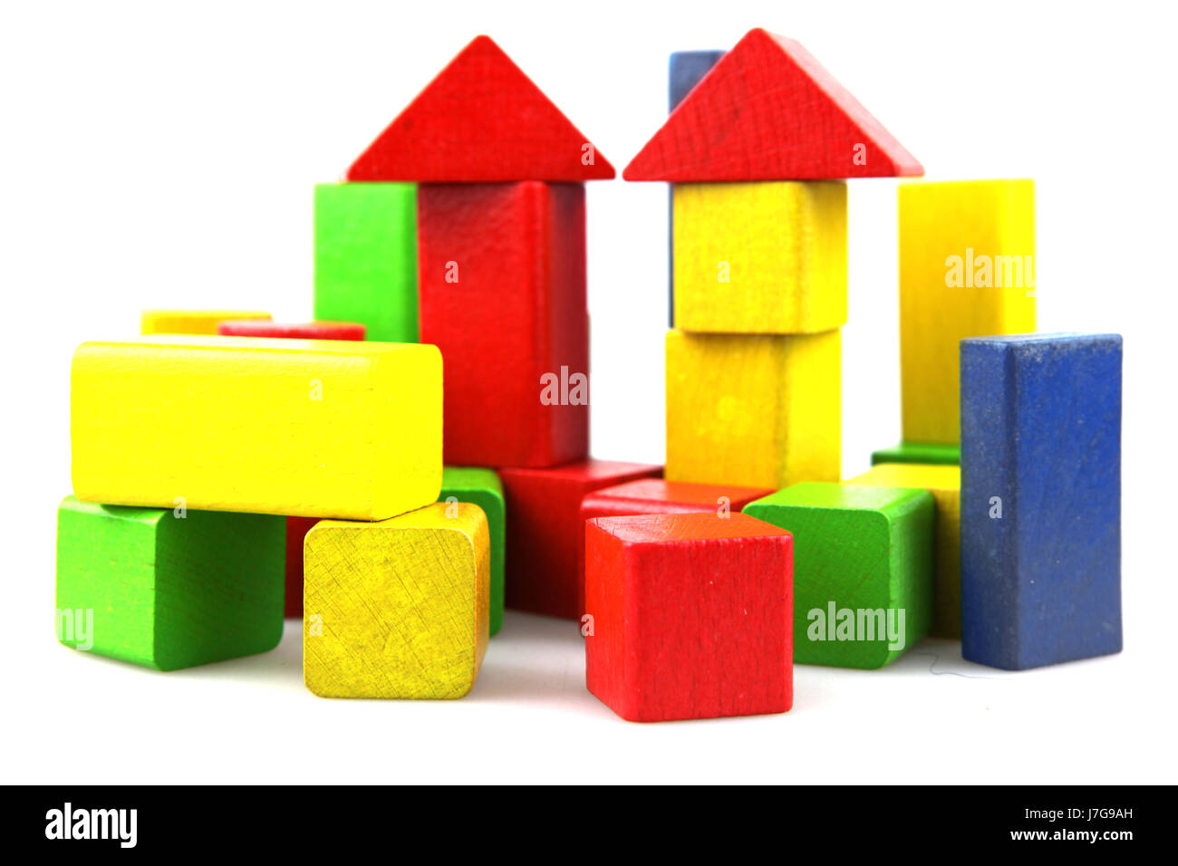 buildings isolated toy create block building block blue house building ...