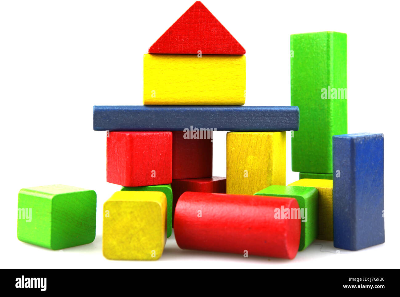 buildings isolated toy create block building block blue house building ...
