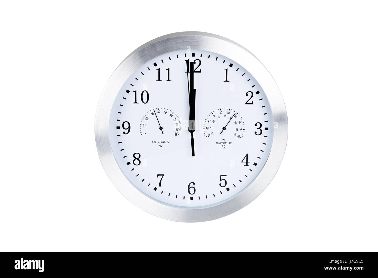 Clock noon midnight 12 Cut Out Stock Images & Pictures - Alamy