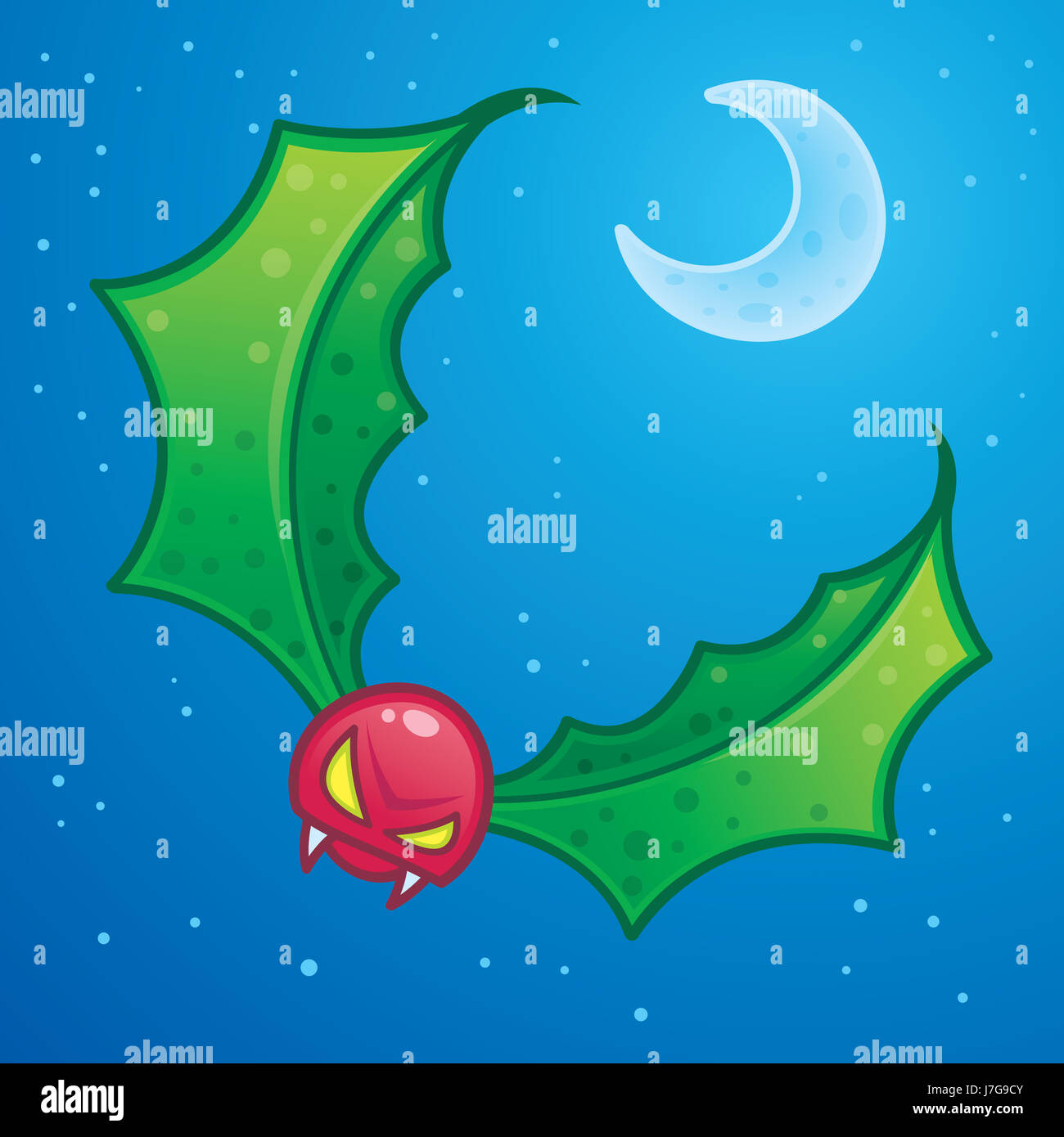 art winter moon cold catarrh illustration bad peccant wickedly evil ...