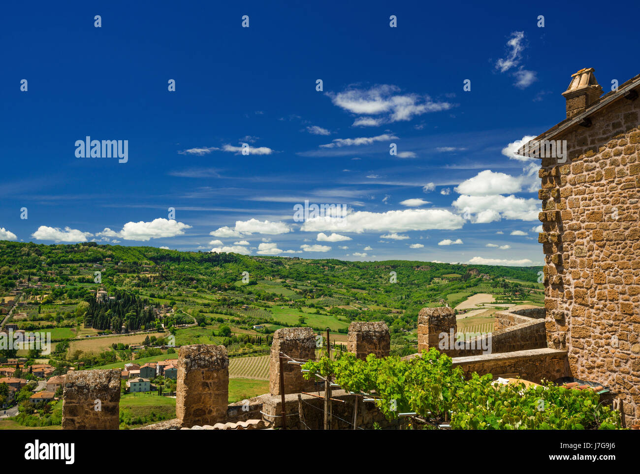 Orvieto ancient medieval city walls and countryside panorama Stock ...
