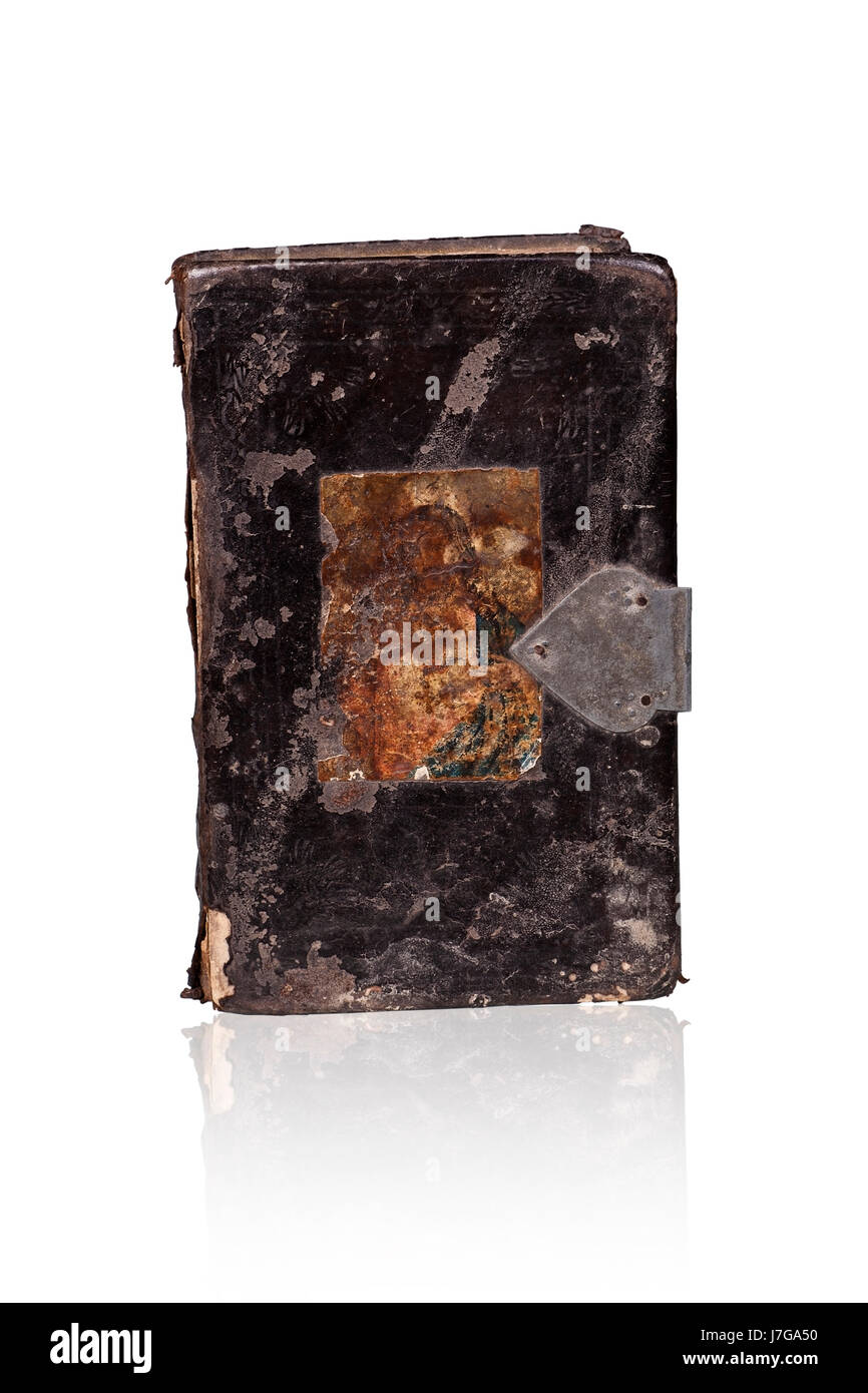 education antique dirty history book cover object education isolated ...