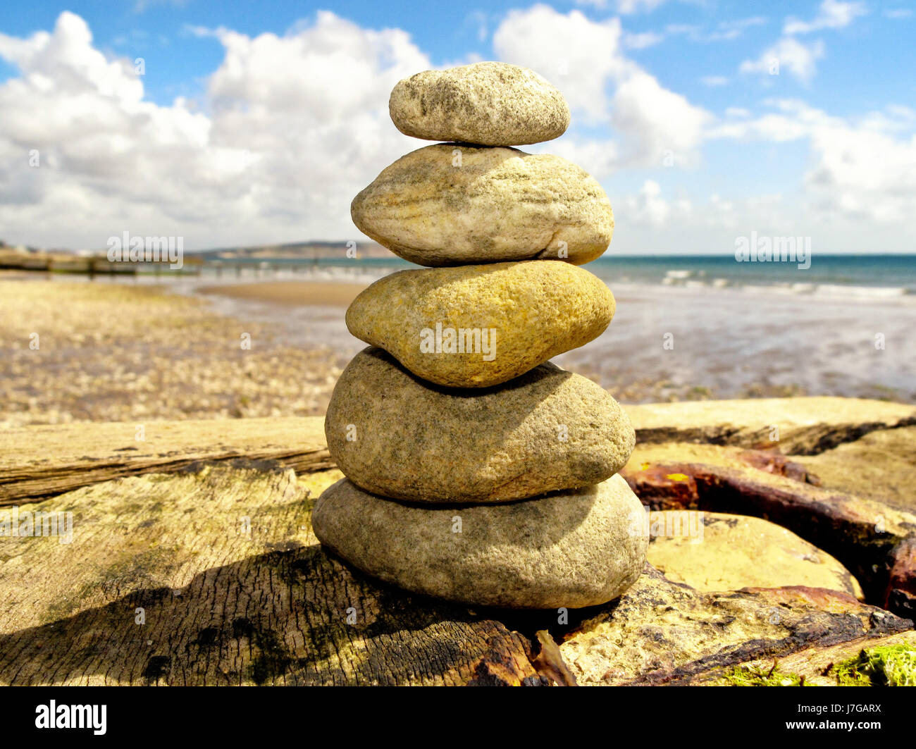 tower beach seaside the beach seashore rock balance pebble salt water ...