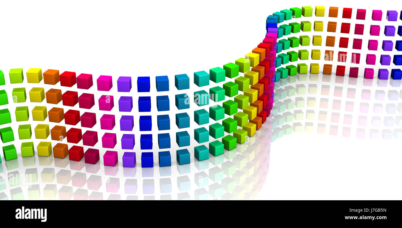 motion postponement moving movement waves row wave rainbow queue cubes ...