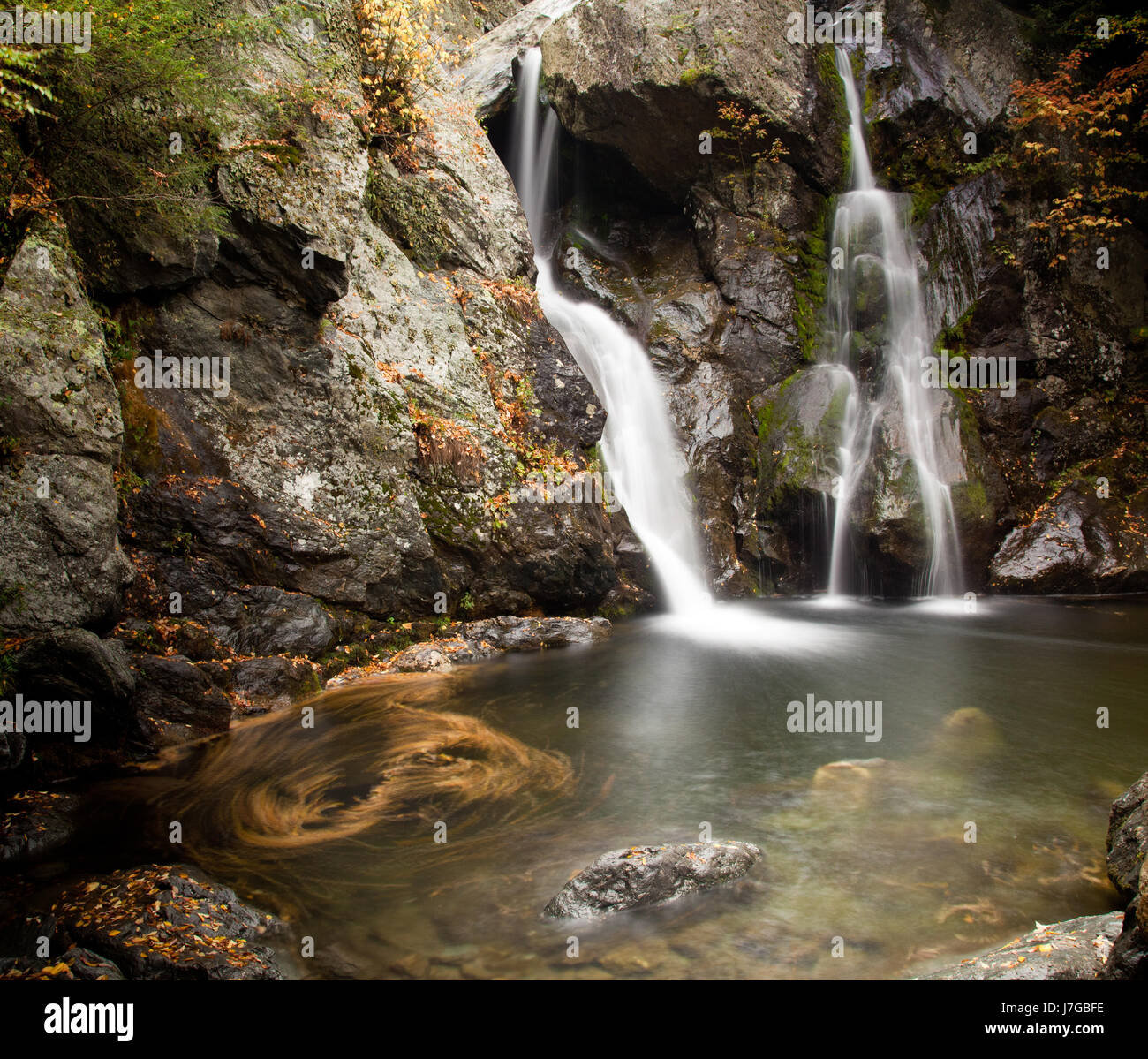 leaves waterfall falls foliage river water fall autumn motion ...