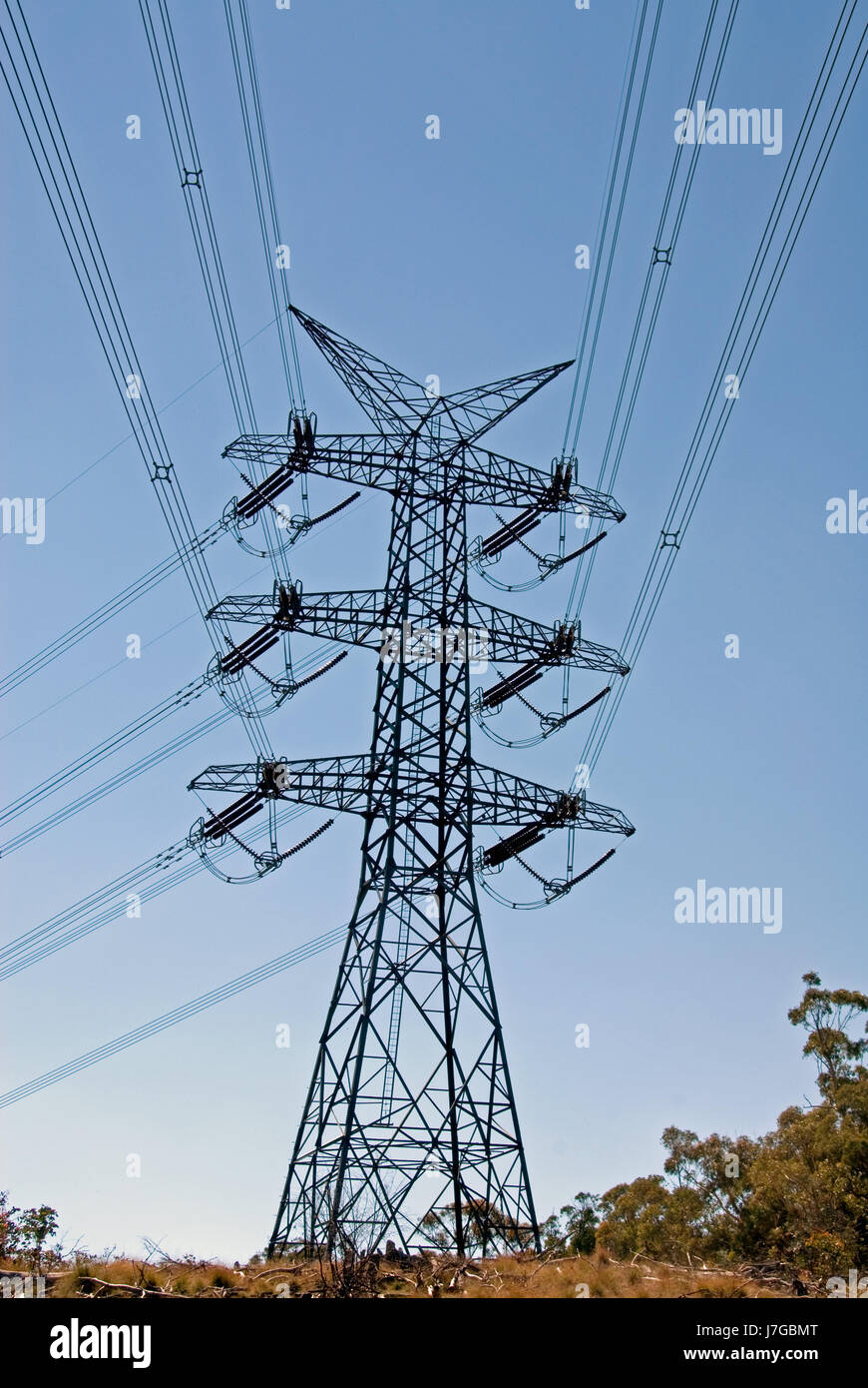 lines energy power electricity electric power pole stanchion ...