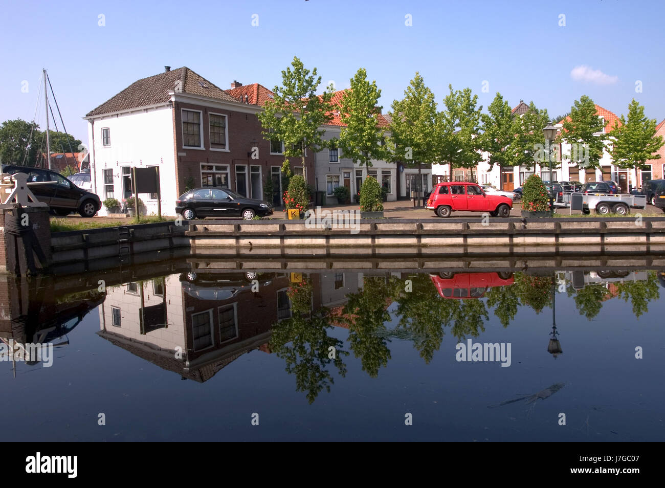 blue house building houses tree trees europe holland netherlands facade ...