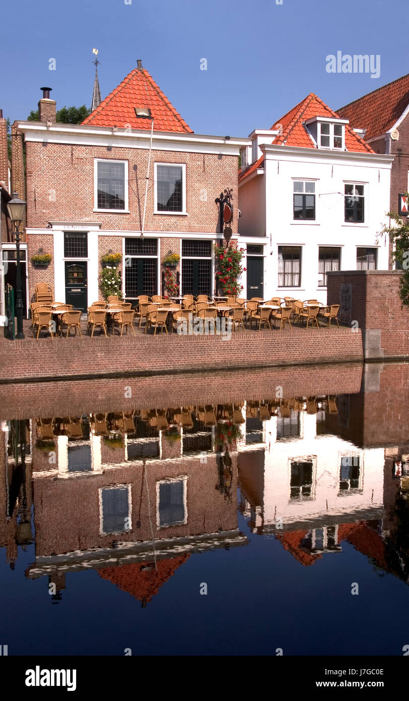 blue house building houses tree trees europe holland netherlands facade ...