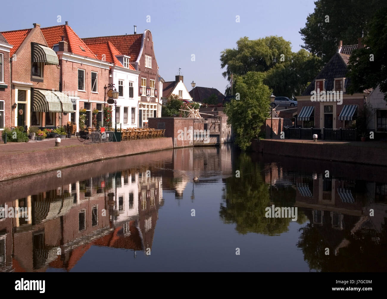 blue house building houses tree trees europe holland netherlands facade ...