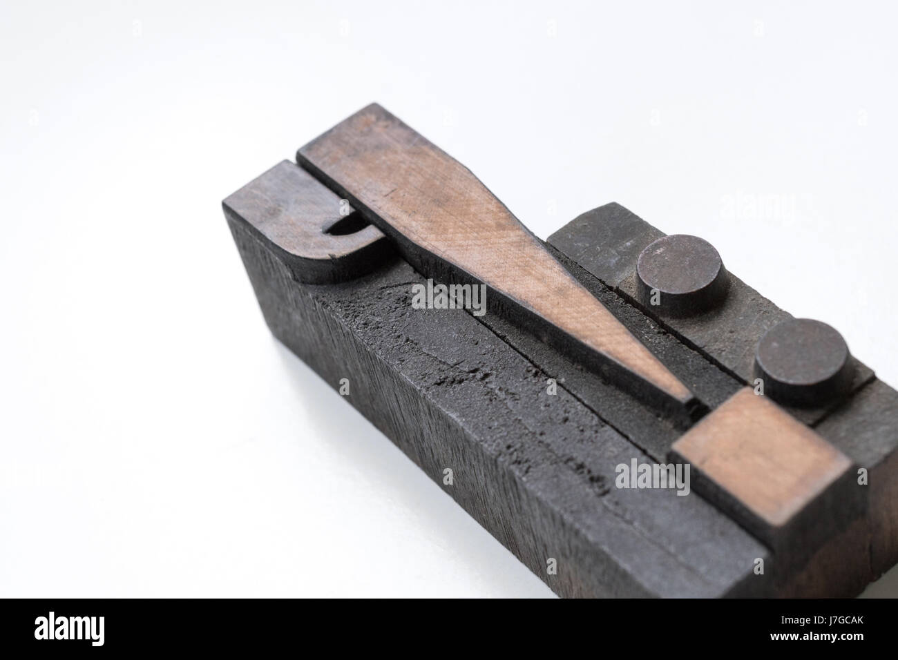 Old punctuation exclamation mark letterpress printing blocks isolated ...