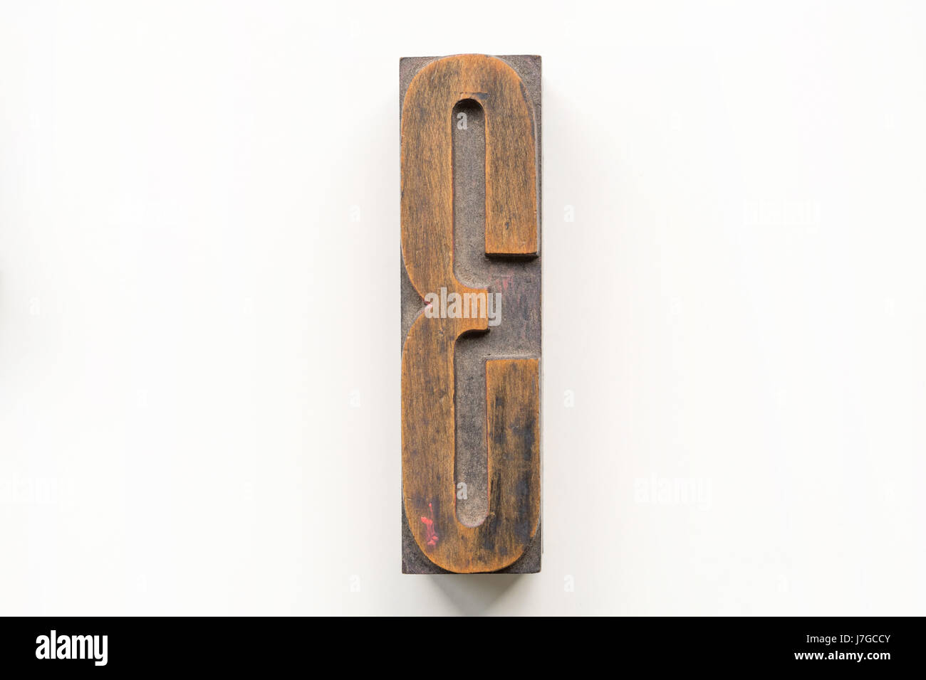 old number three letterpress printing block isolated on a white ...