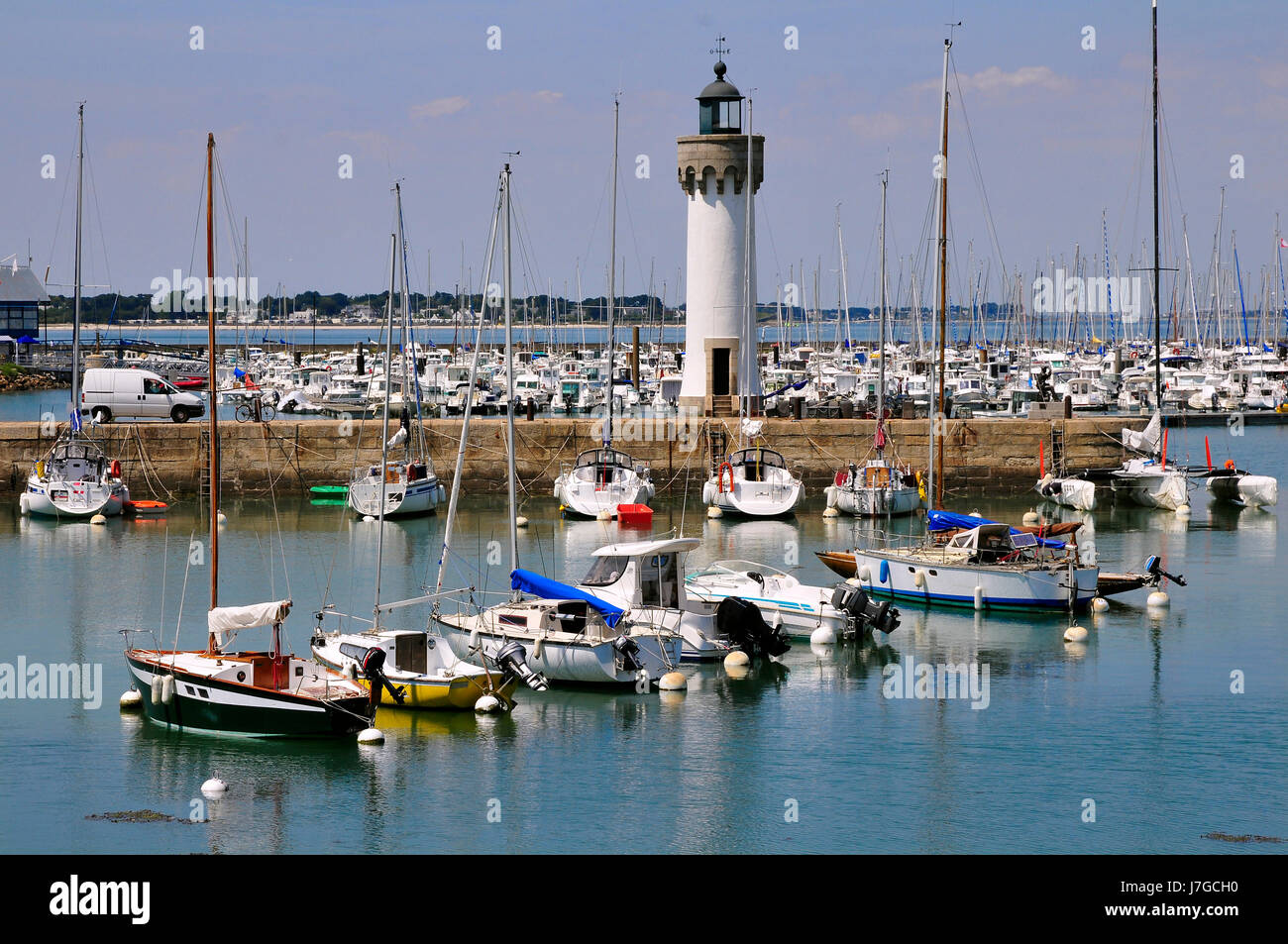 france dike port boat salt water sea ocean water lighthouse rowing boat ...