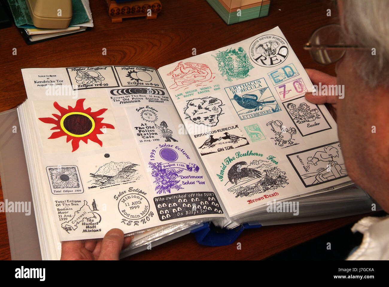 LETTERBOXING Godfrey Swinscow at Shipley Bridge, Dartmoor showing ...