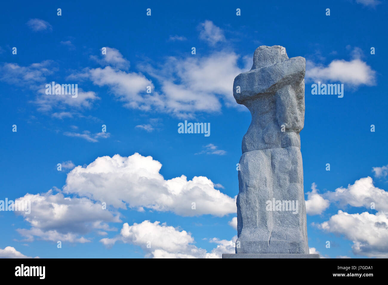 blue stone statue sculpture marble firmament sky clouds blue stone ...