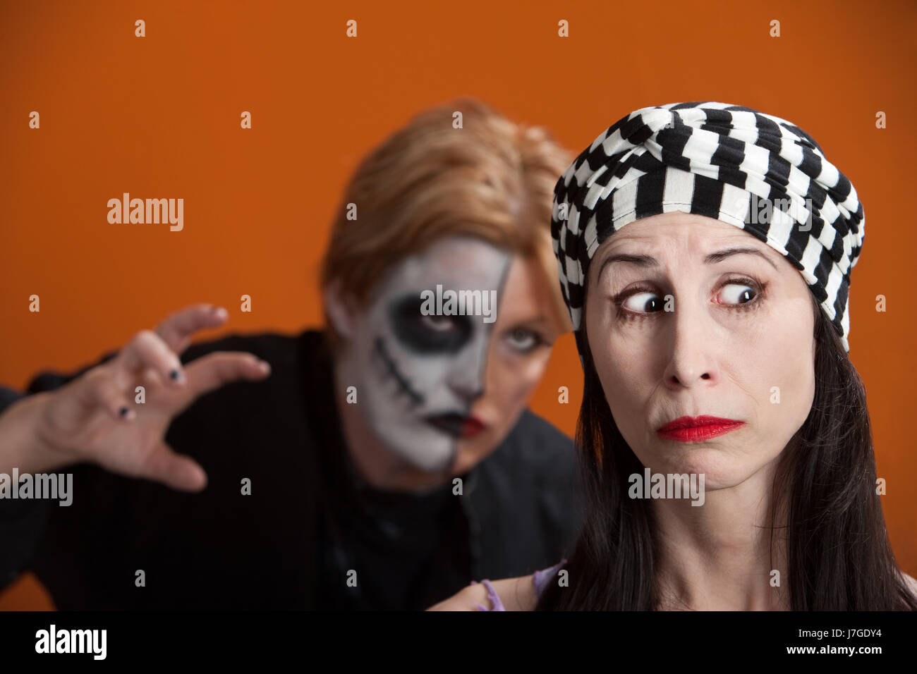 woman women lady scary halloween makeup laugh laughs laughing twit ...