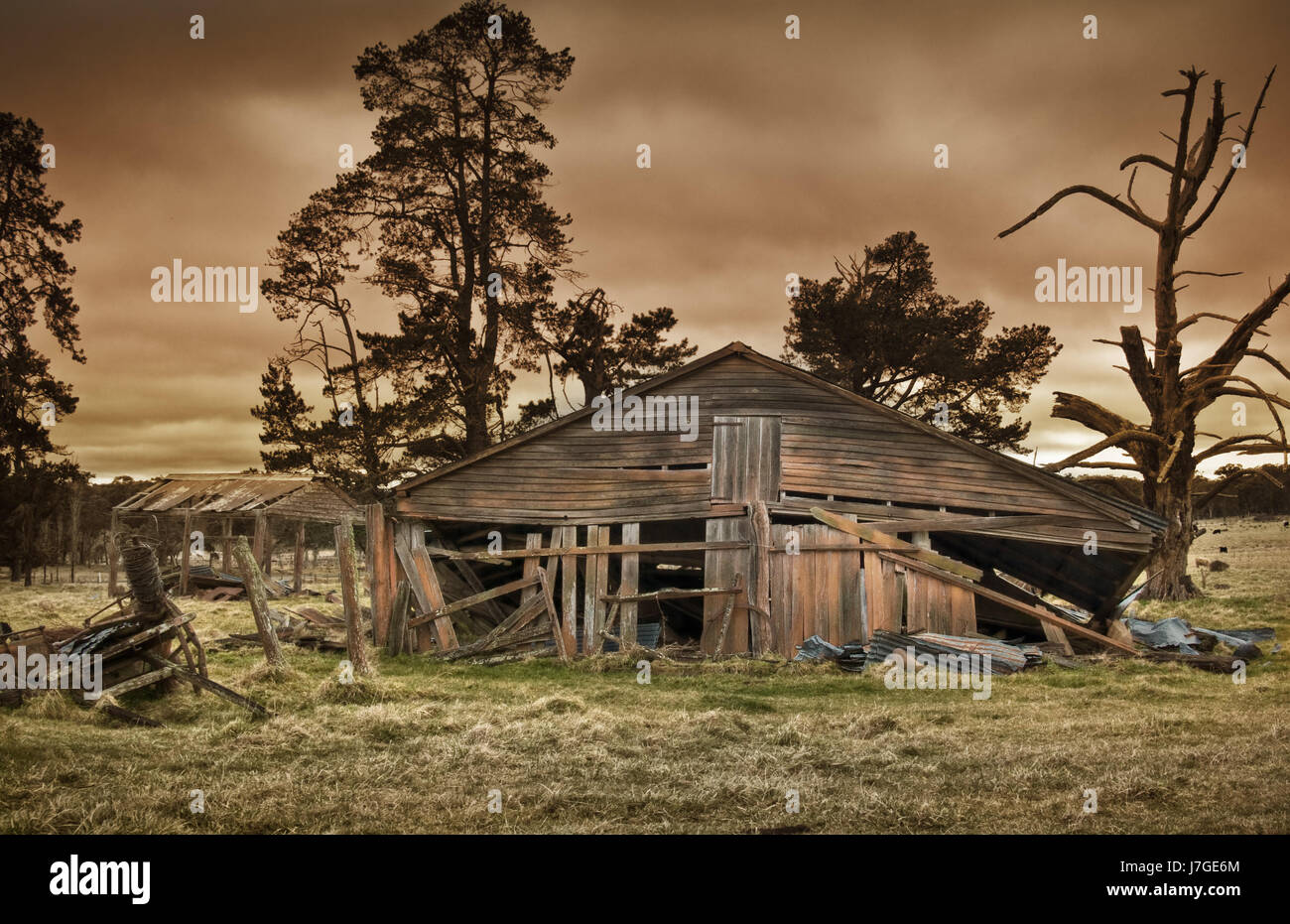 house building wood rough field vintage broken ruins barn farm wooden ...