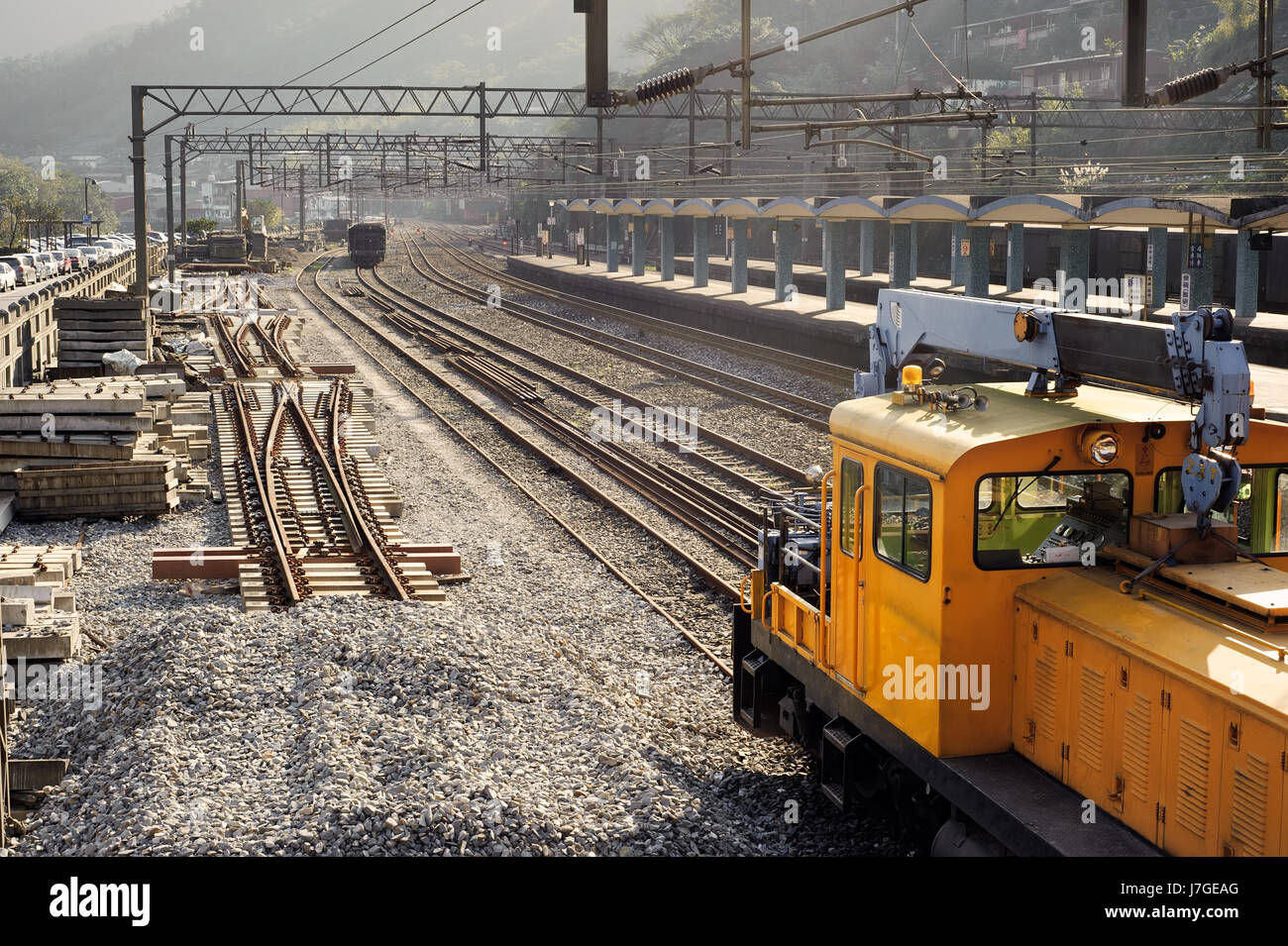 station railway locomotive train engine rolling stock vehicle means of ...