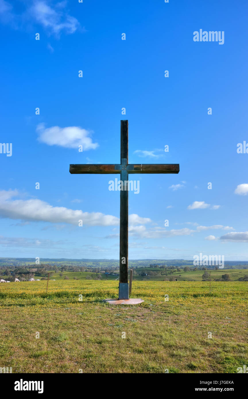 religion religious field cross summer summerly perfect day during the ...